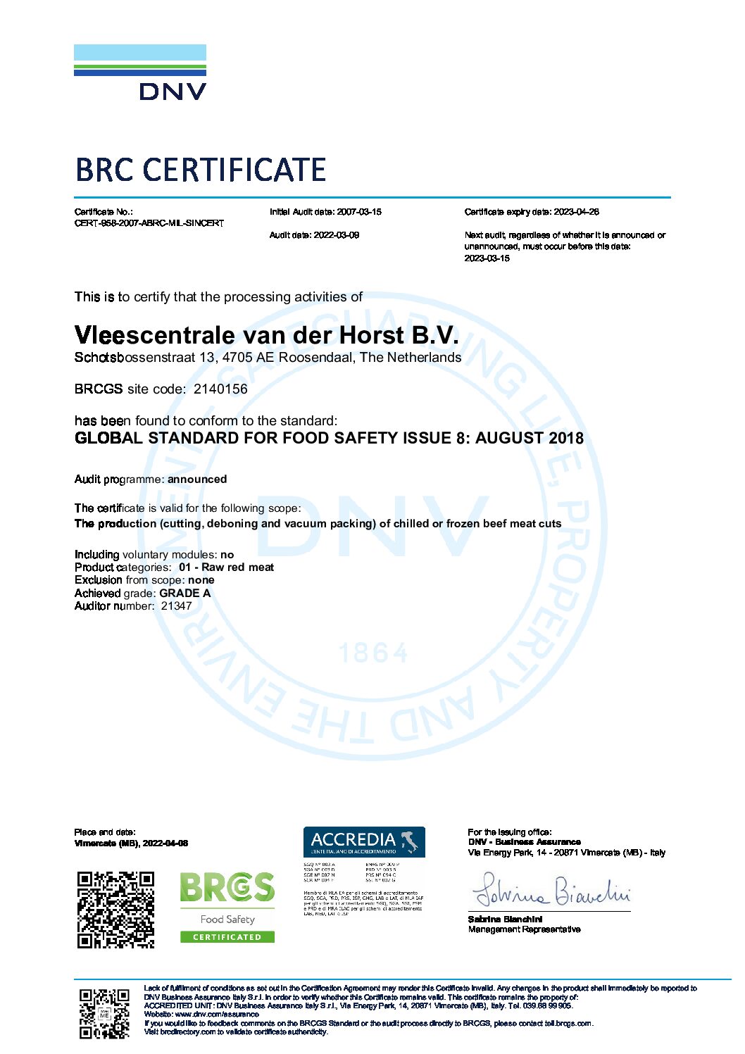 Quality – Van der Horst